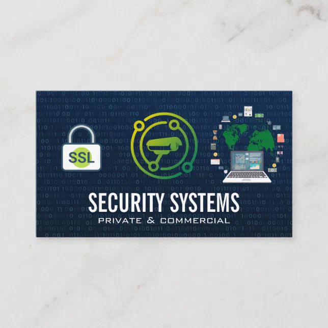 Security Cyber Tech Business Card | Zazzle