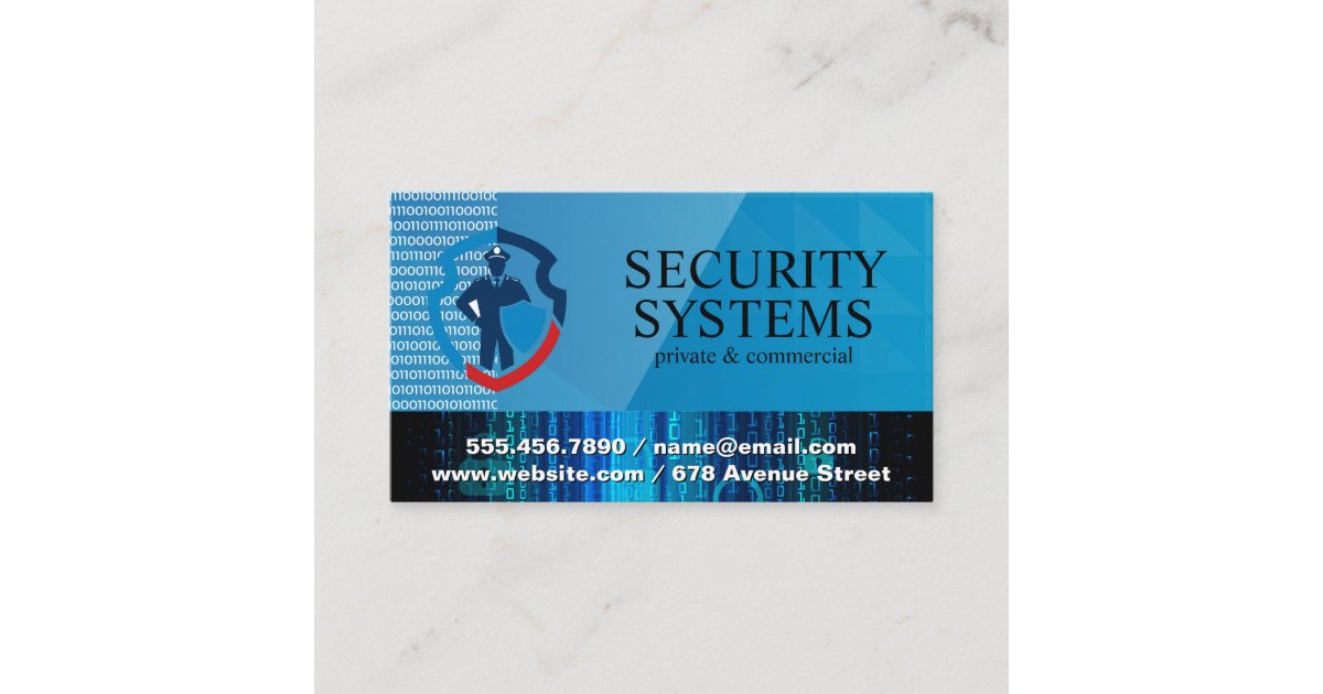 Security Guard | Cyber Code | Tech Business Card | Zazzle