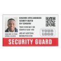 Security Guard ID Photo Name Logo QR Red Name Tag | Zazzle
