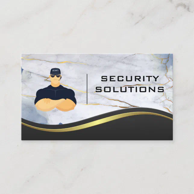Security Guard | Metal Marble Business Card | Zazzle