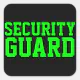 Security Guard Neon Green Square Sticker | Zazzle