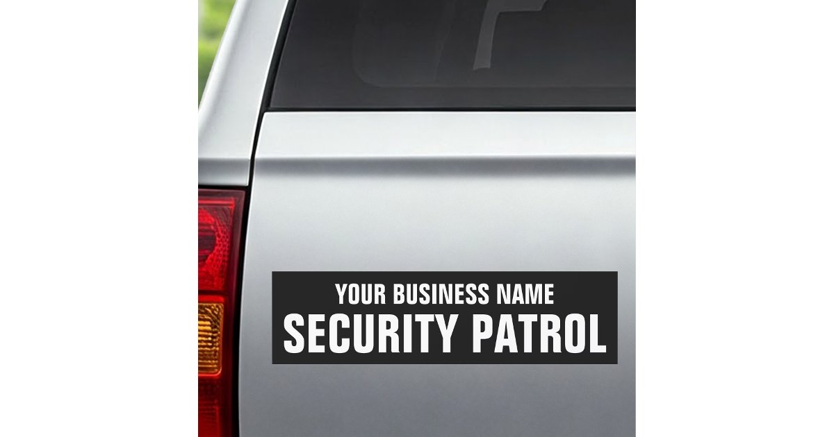 Security Guard Patrol Business Black Custom Car Magnet | Zazzle