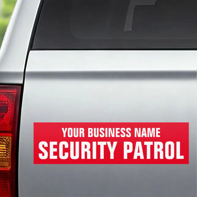Security Guard Patrol Business Red Custom Car Magnet | Zazzle