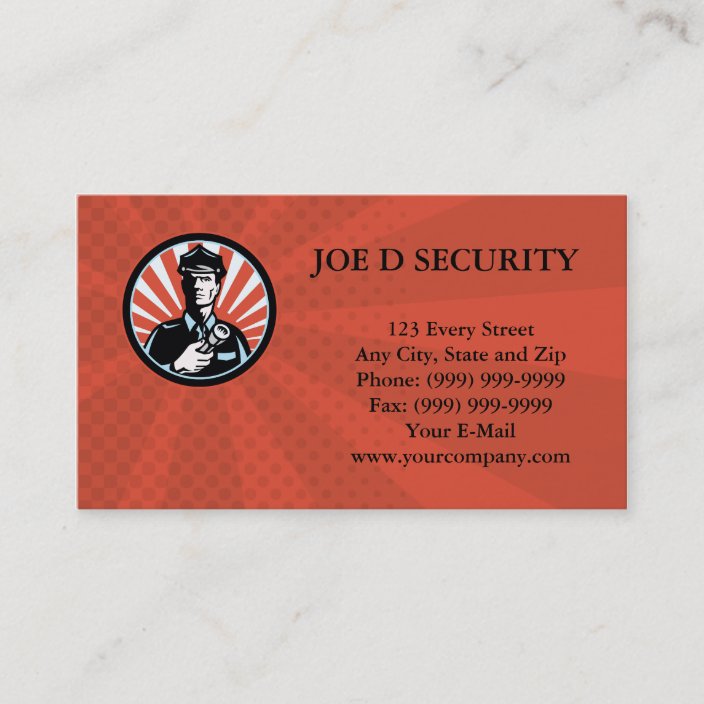 Security Guard Policeman Officer BUSINESS CARD | Zazzle.com