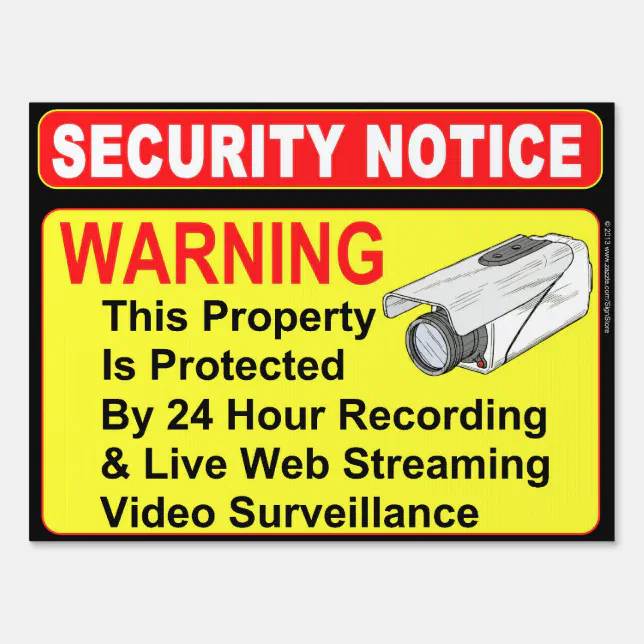 SECURITY Notice Surveillance Sign | Zazzle