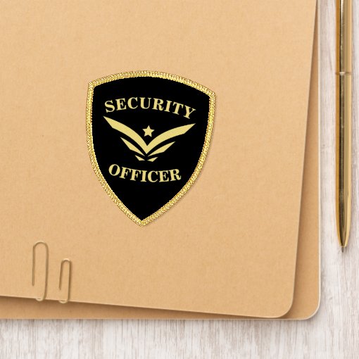 Security Officer Black And Gold Badge Patch | Zazzle