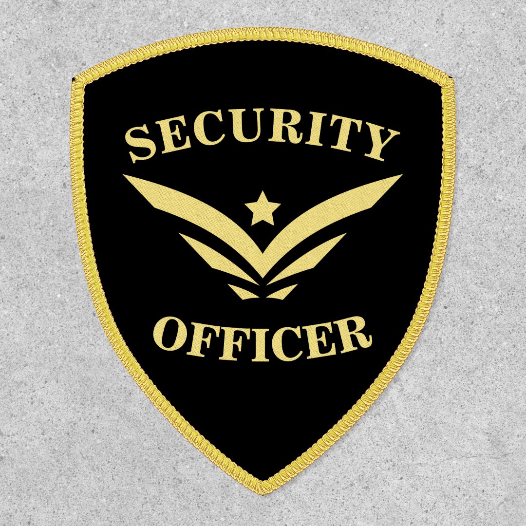 Security Officer Black And Gold Badge Patch | Zazzle
