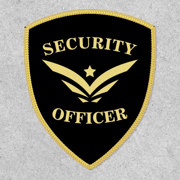 Security Officer Black And Gold Badge Patch | Zazzle