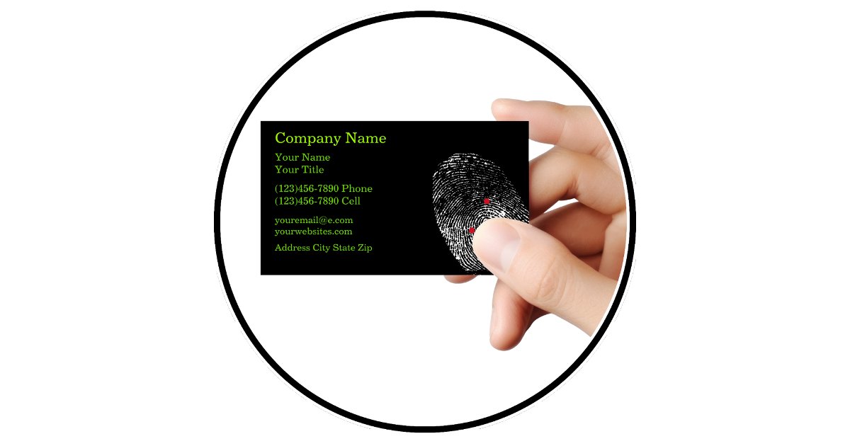 Security Protection Fingerprint Business Cards | Zazzle