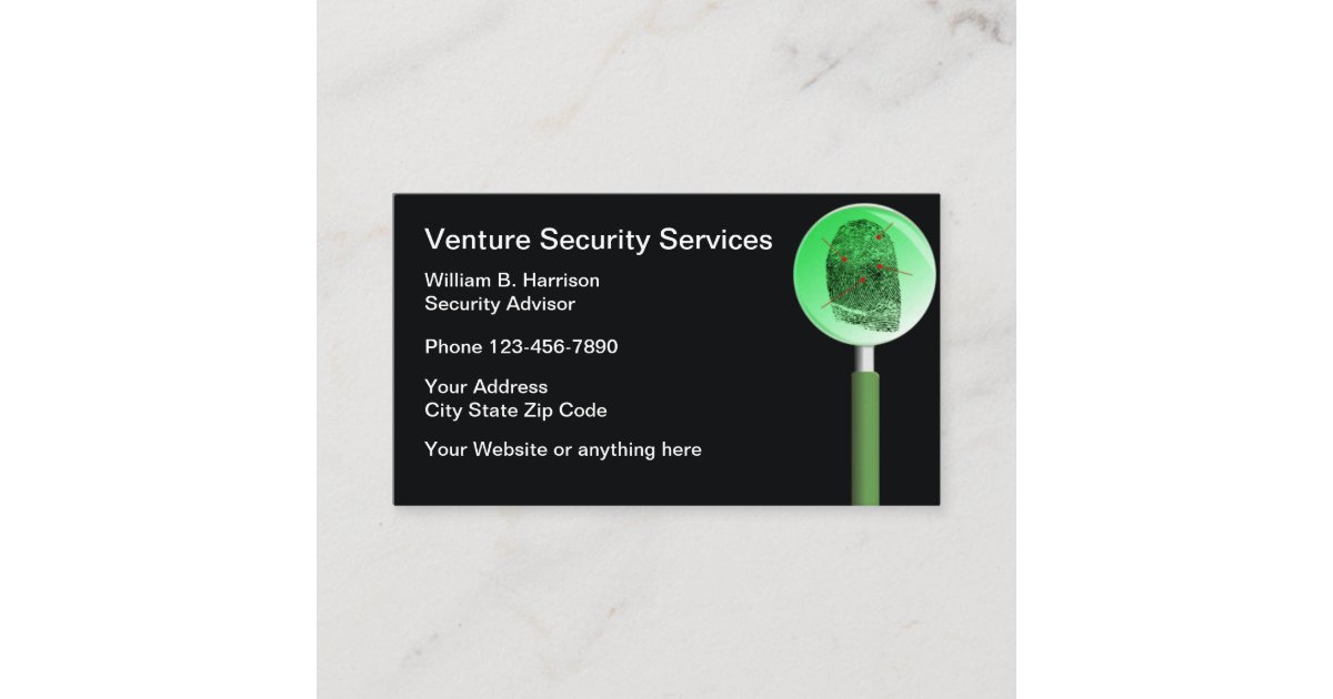 Security Protection Services Business Card | Zazzle