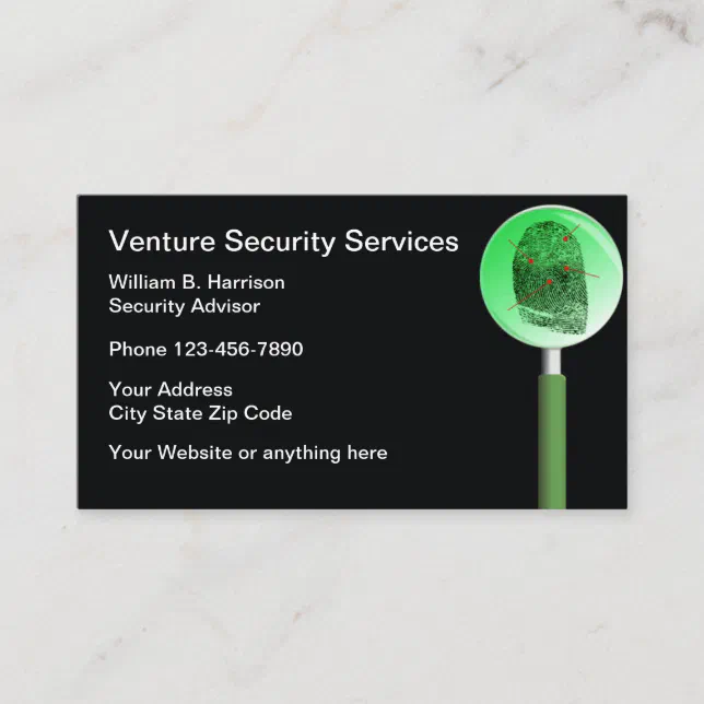 Security Protection Services Business Card | Zazzle