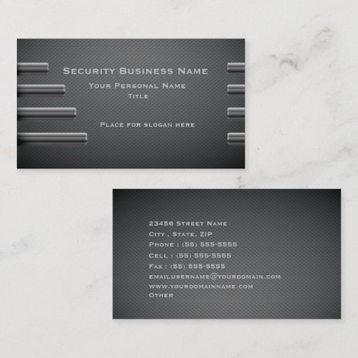 Security Service Business Business Card | Zazzle
