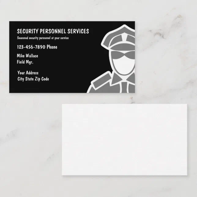 Security Services Business Cards | Zazzle