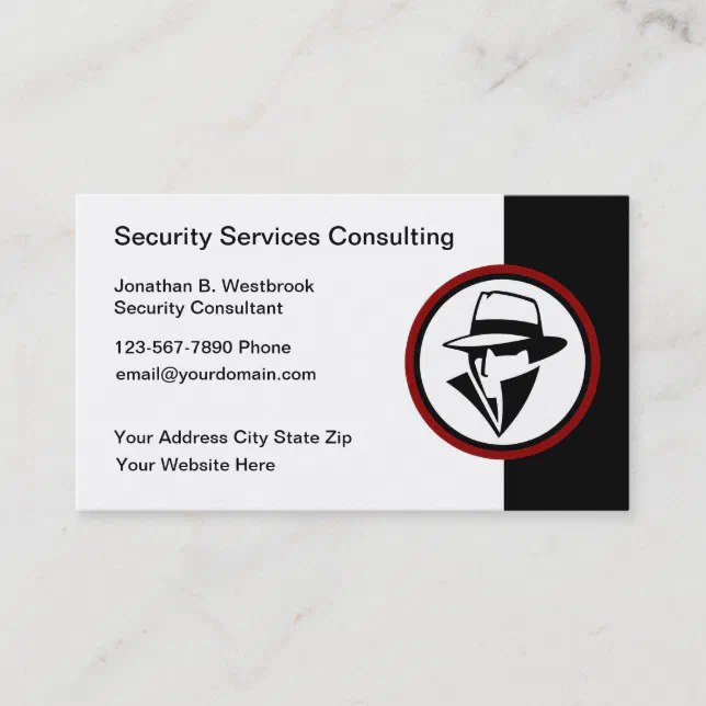 Security Services Consultant Business Cards | Zazzle