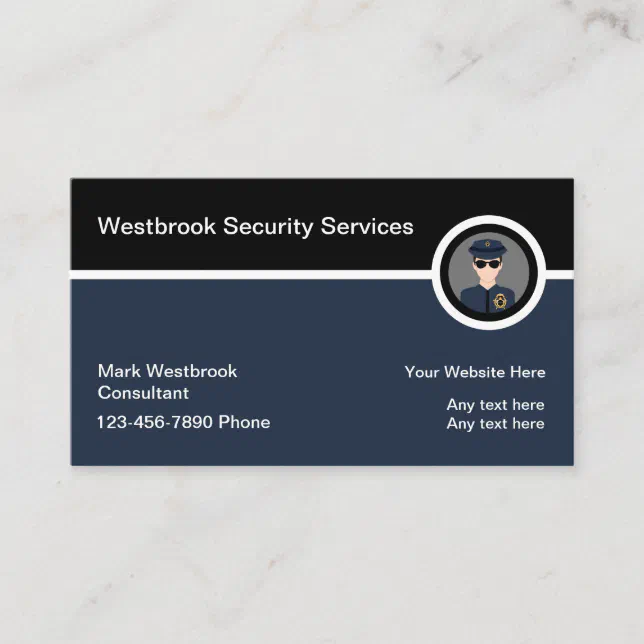 Security Services Modern Business Cards | Zazzle