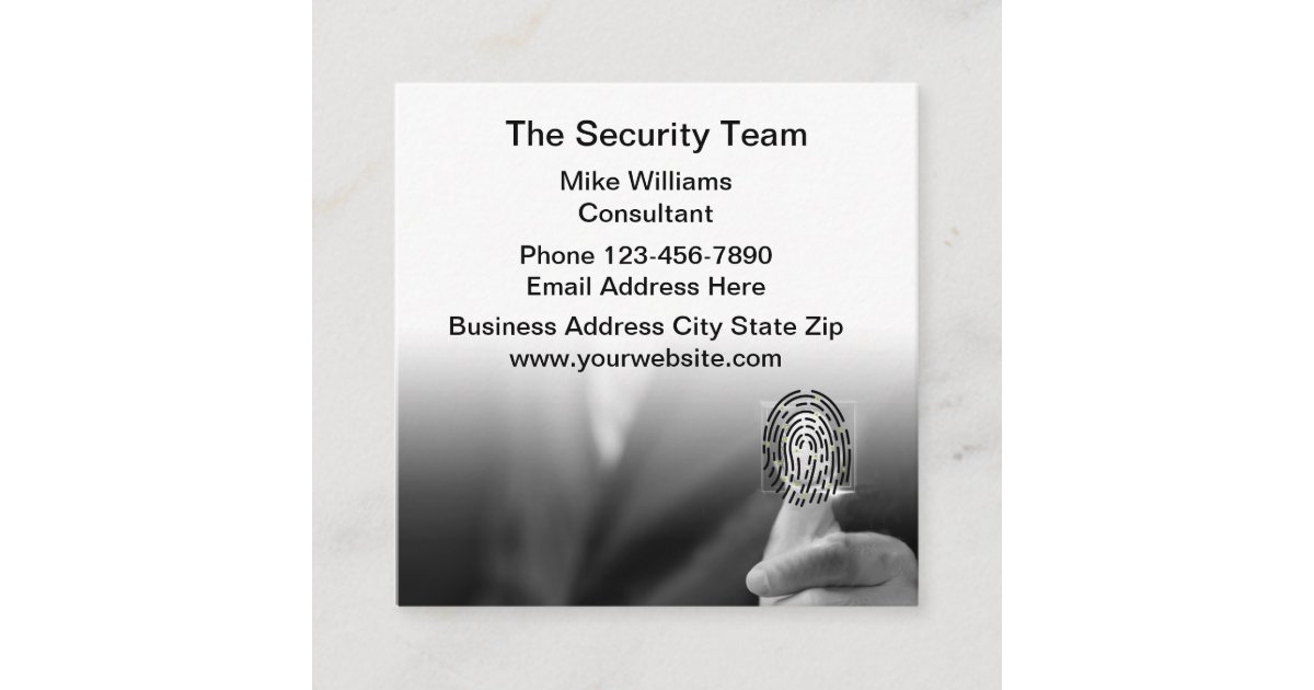 Security Services Modern Fingerprint Business Card | Zazzle