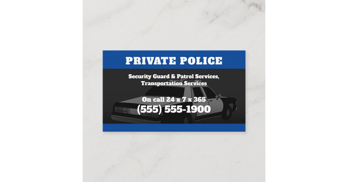 Security Services | Private police Business Card | Zazzle