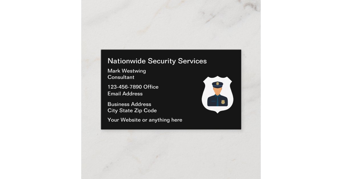 Security Services Security Guard Business Cards | Zazzle
