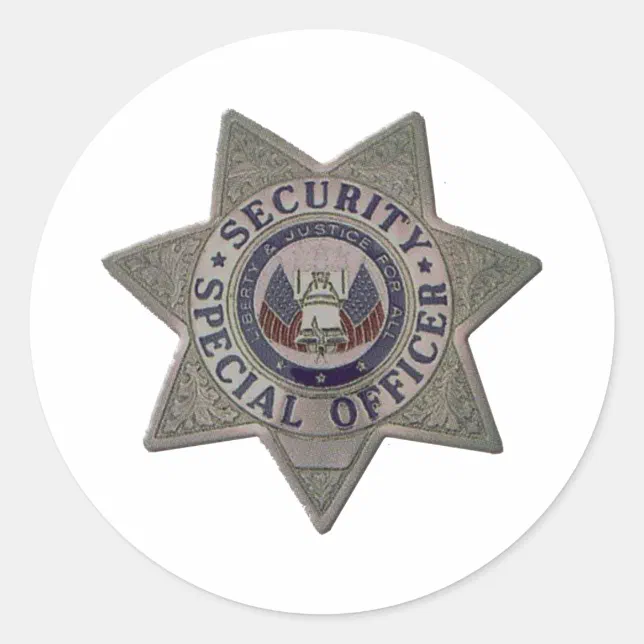 Security Special Officer Silver Classic Round Sticker | Zazzle
