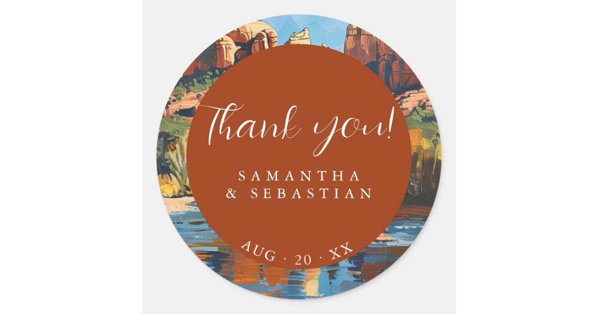 Sedona Red Rock Cathedral Rock Classic Round Sticker | Zazzle