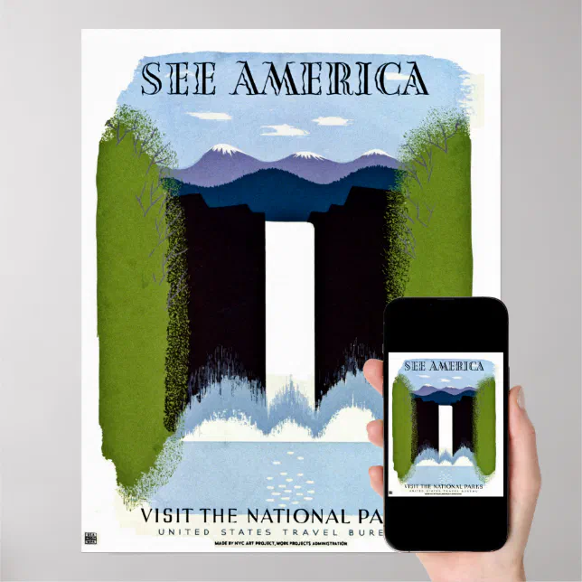 See America Visit National Parks vintage Poster | Zazzle