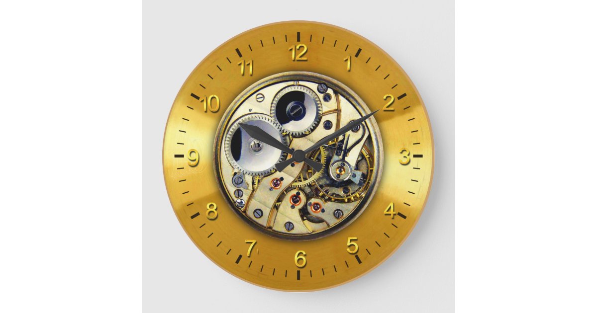See-thru Watch Mechanism Large Clock | Zazzle