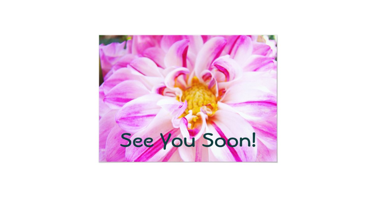 See You Soon! Invitations Events Custom Dahlias | Zazzle