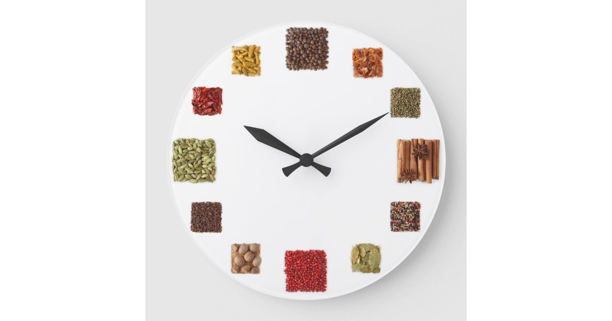 Seed And Spices Clock For Every Kitchen | Zazzle