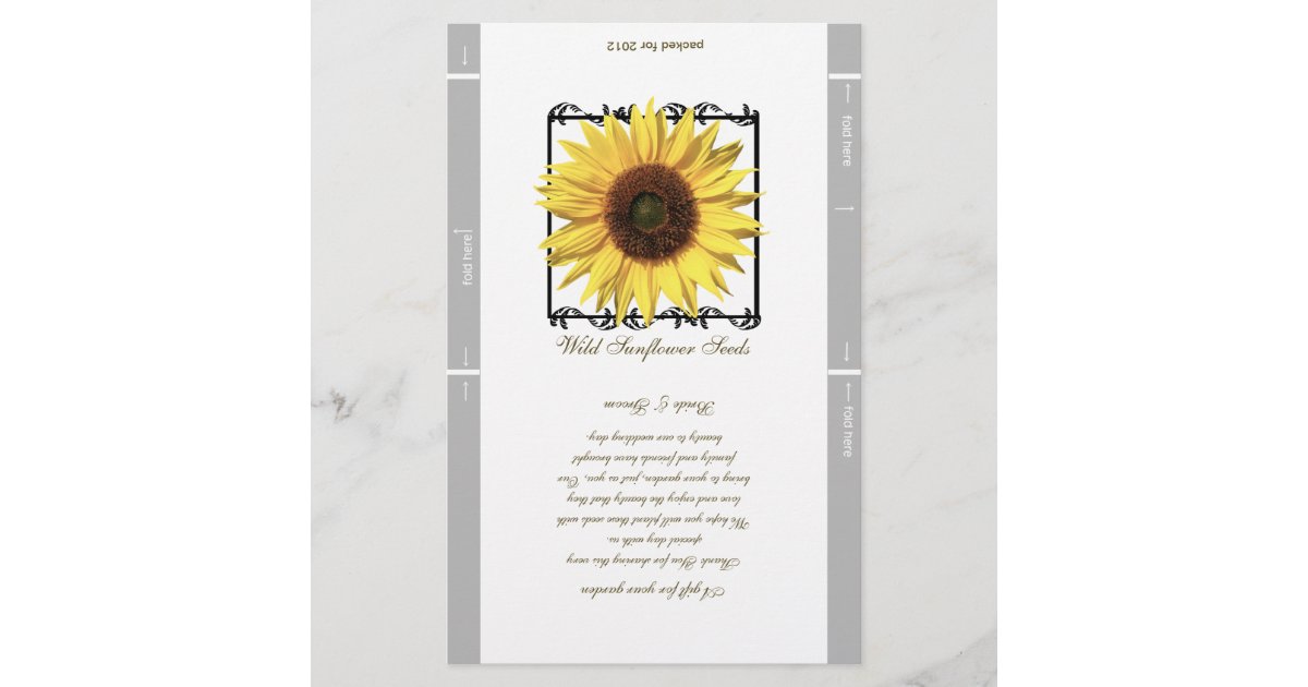 Seed Packet Template Wedding Favor | Zazzle