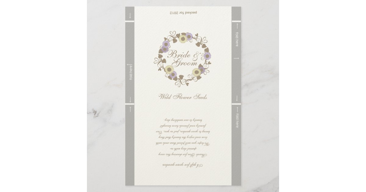 Seed Packet Template Wedding Favor | Zazzle
