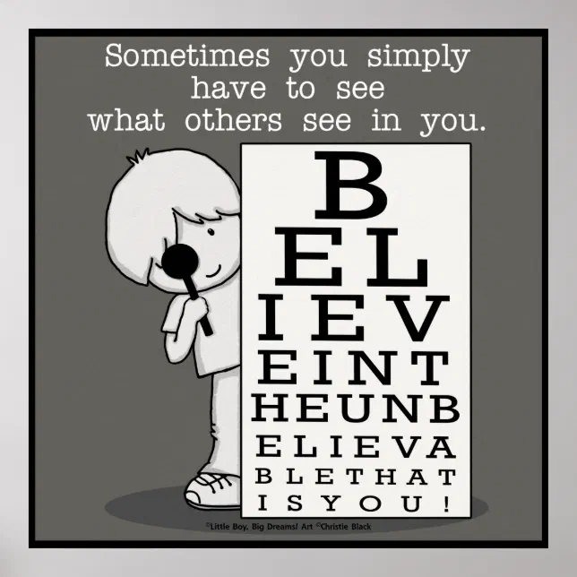 Seeing is Believing-Eye Chart | Zazzle