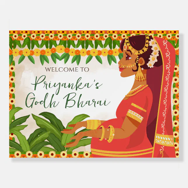 Seemantham welcome sign & Sreemantham welcome sign | Zazzle