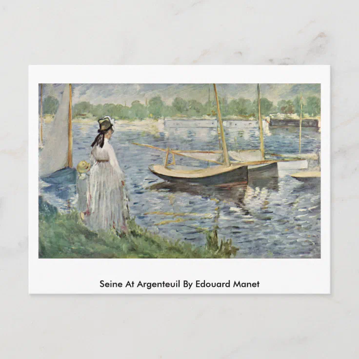 Seine At Argenteuil By Edouard Manet Postcard | Zazzle