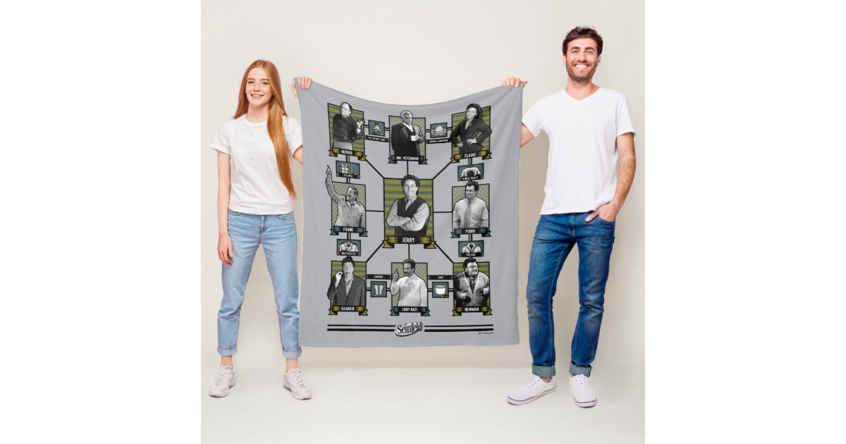 Seinfeld | Character Relationship Chart Fleece Blanket | Zazzle