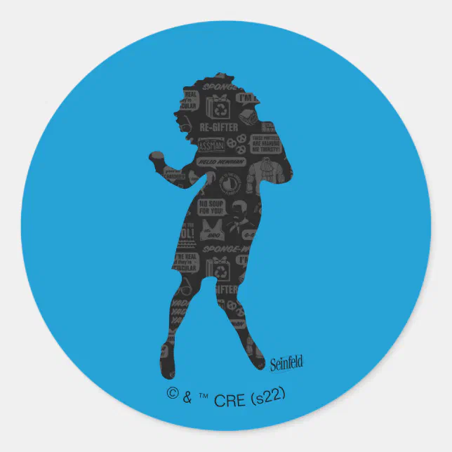 Seinfeld | Elaine Dance Silhouette Classic Round Sticker | Zazzle