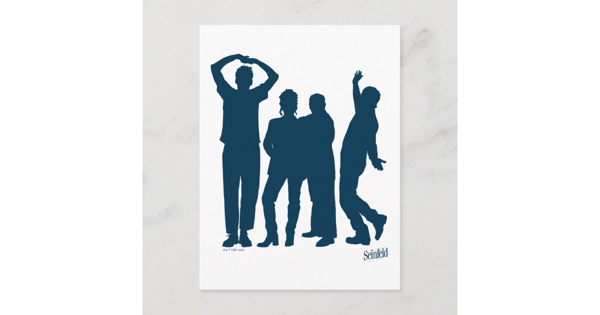 Seinfeld | Group Silhouette Graphic Postcard | Zazzle