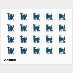 Seinfeld | Group Silhouette Graphic Square Sticker | Zazzle