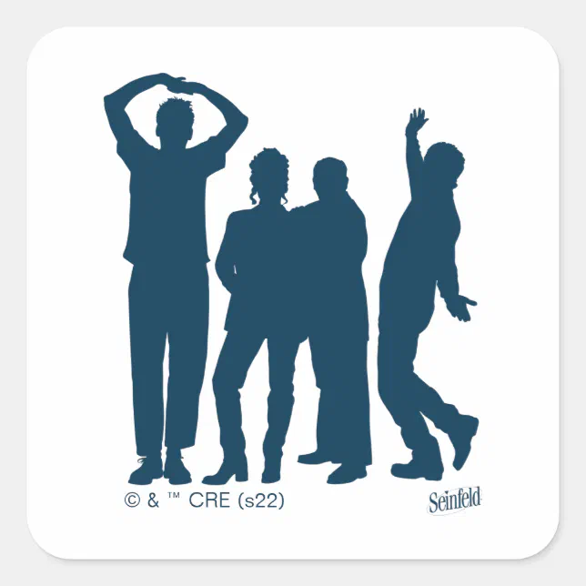 Seinfeld | Group Silhouette Graphic Square Sticker | Zazzle