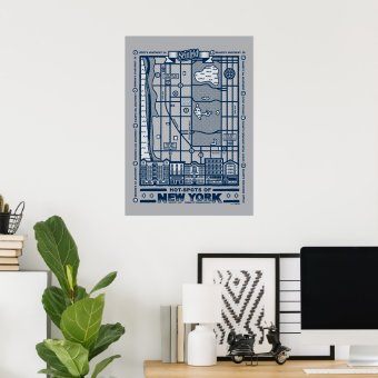 Seinfeld | Hot Spots of New York Map Poster | Zazzle