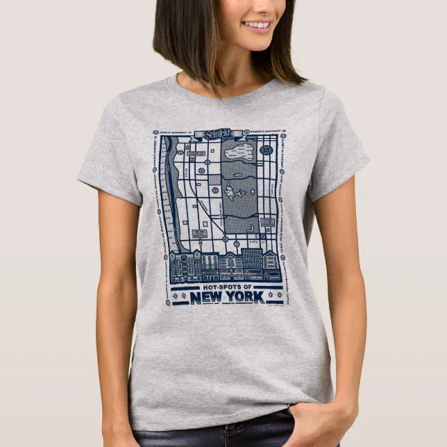 Seinfeld | Hot Spots of New York Map T-Shirt | Zazzle
