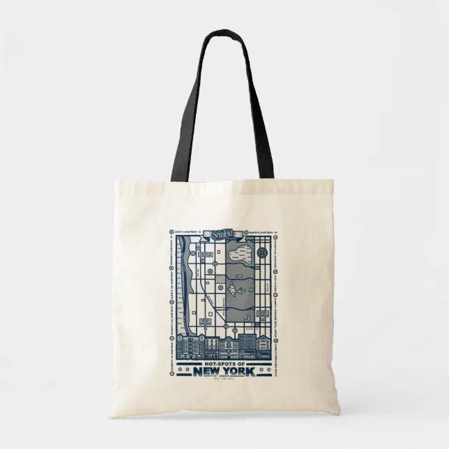 Seinfeld | Hot Spots of New York Map Tote Bag | Zazzle