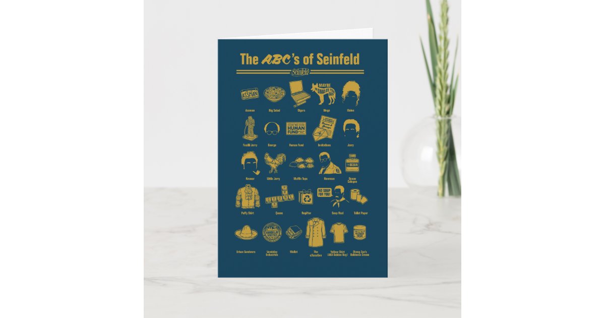 Seinfeld | The ABC's of Seinfeld Infographic Card | Zazzle