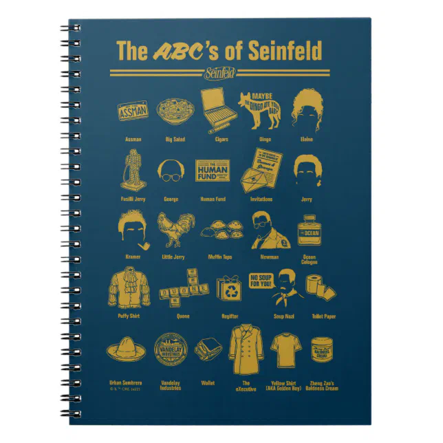 Seinfeld | The ABC's of Seinfeld Infographic Notebook | Zazzle