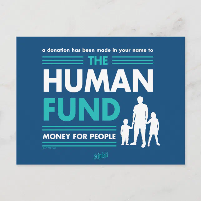 Seinfeld | The Human Fund Postcard | Zazzle