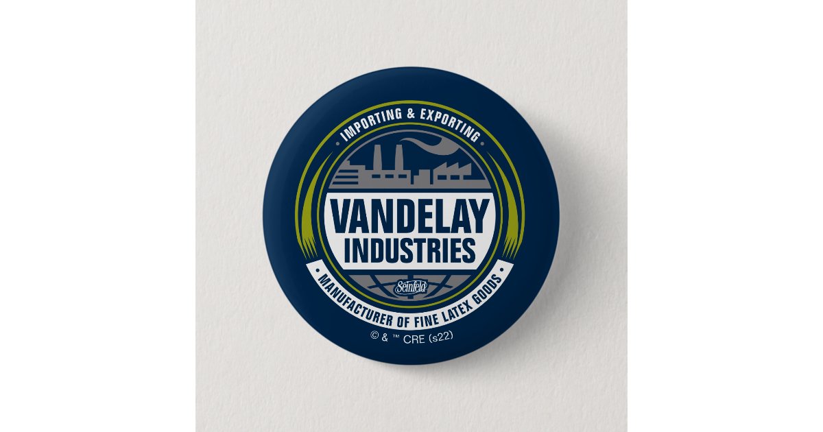 Seinfeld | Vandelay Industries Logo Button | Zazzle
