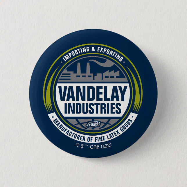 Seinfeld | Vandelay Industries Logo Button | Zazzle