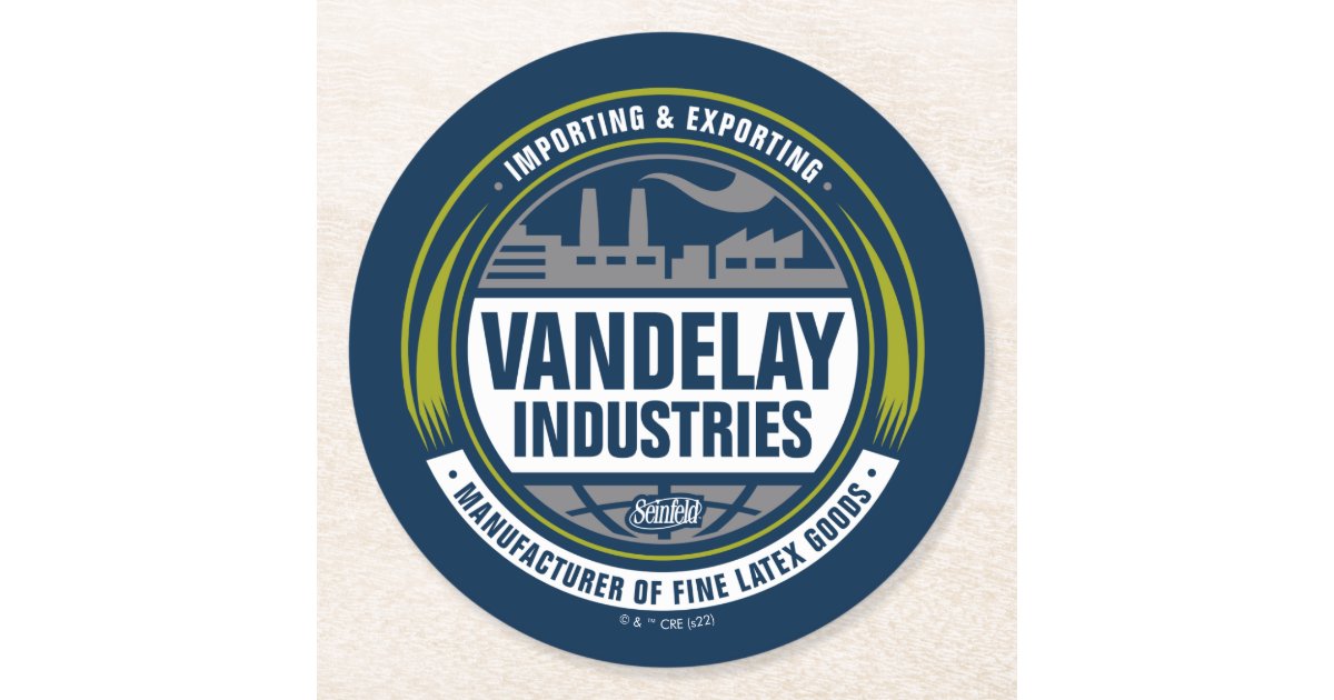 Seinfeld | Vandelay Industries Logo Round Paper Coaster | Zazzle