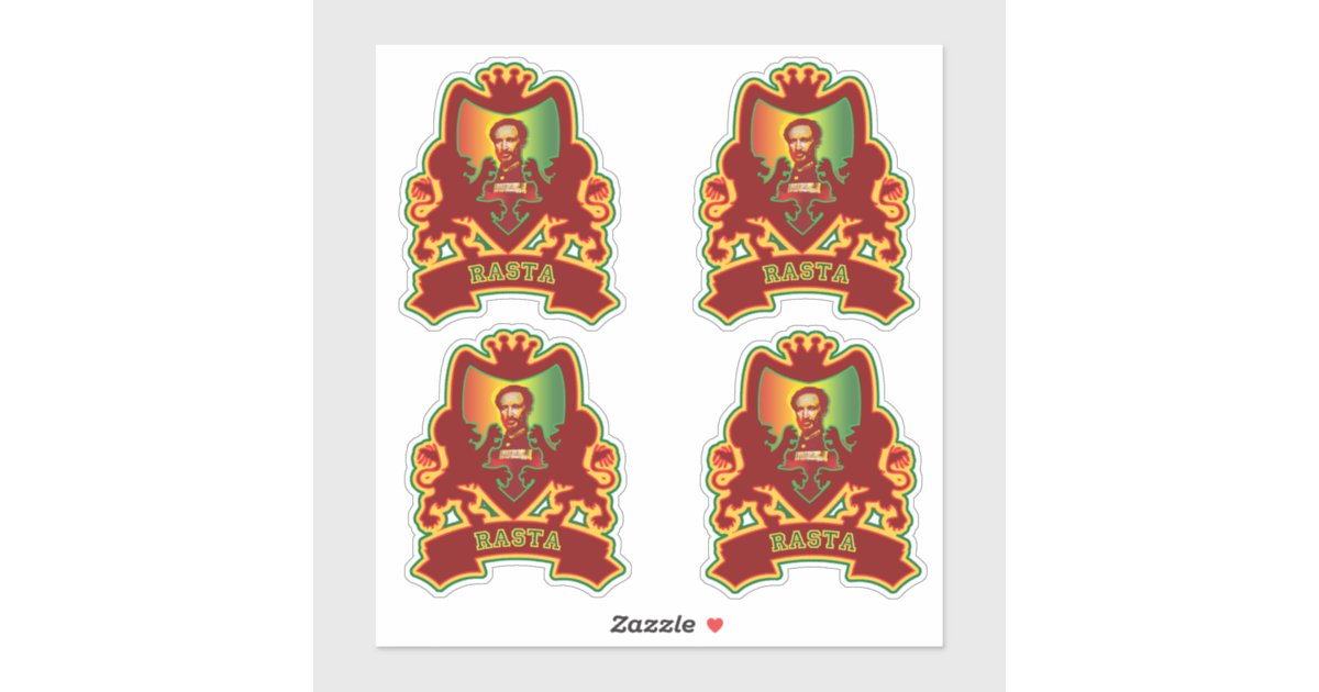 Selassie Rasta Crest Design Sticker | Zazzle