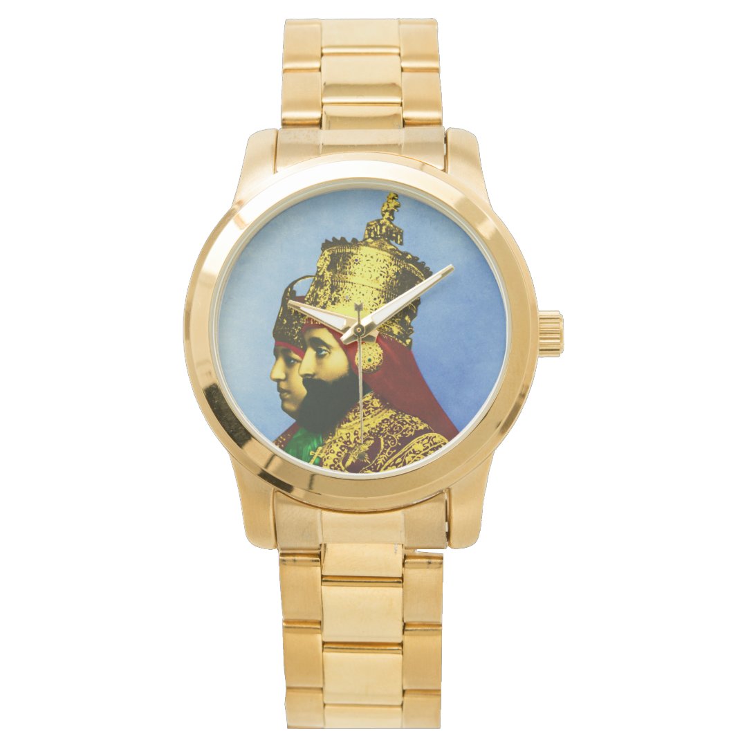 Selassie Rasta Reggae Ethiopia Gold Mens Watch | Zazzle