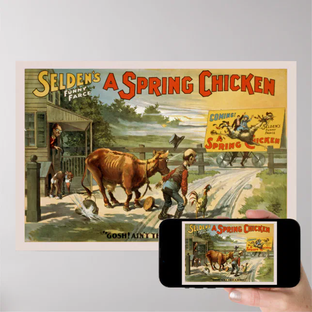 Selden's Funny Farce, A Spring Chicken Poster | Zazzle